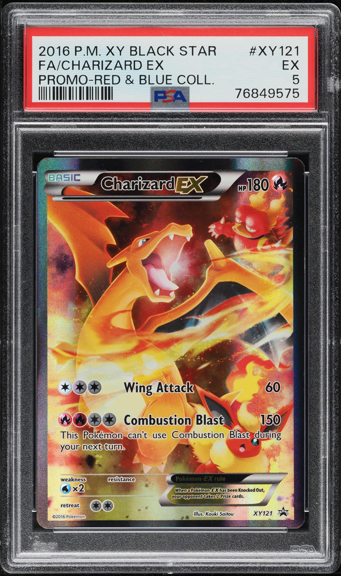 2016 Pokemon XY Promo Red & Blue Collection Full Art Charizard EX #121 ...