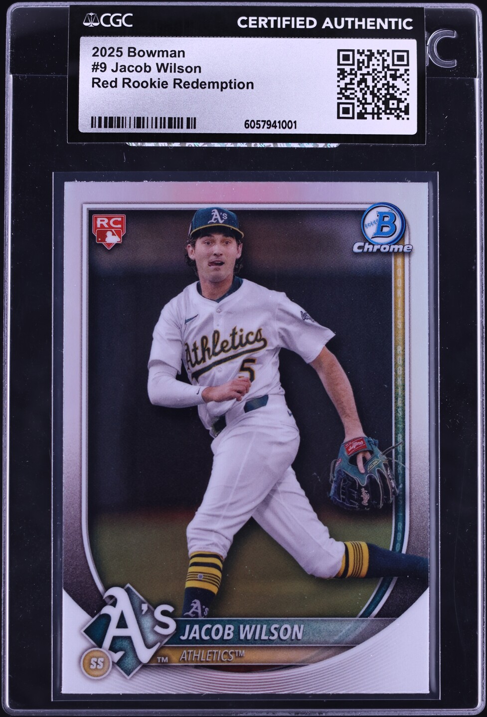 2025 Bowman Chrome Red Redemption Jacob Wilson ROOKIE #9 CGC AUTH on ...