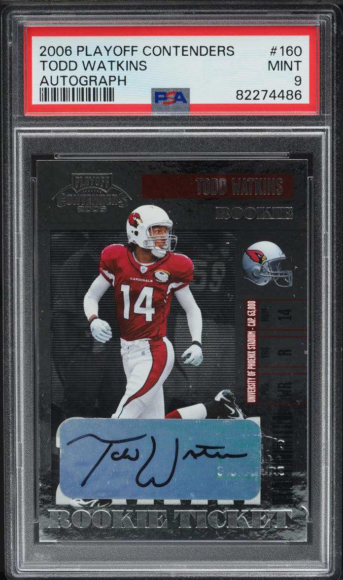 2006 Playoff Contenders Todd Watkins ROOKIE AUTO #160 PSA 9 MINT on ...