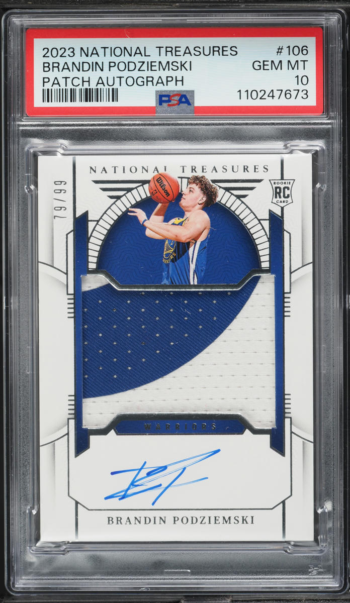 2023 National Treasures Brandin Podziemski RC PATCH AUTO /99 #106 PSA ...