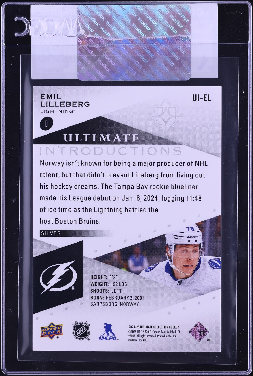 2024 Ultimate Collection Ultimate Introductions Emil Lilleberg ROOKIE # ...