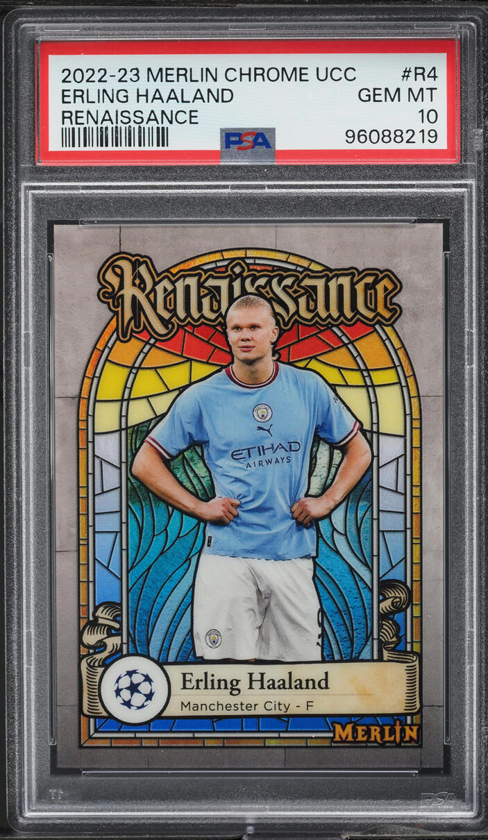 2022 Topps Chrome Merlin UEFA Renaissance Erling Haaland #R-4 PSA 10 ...