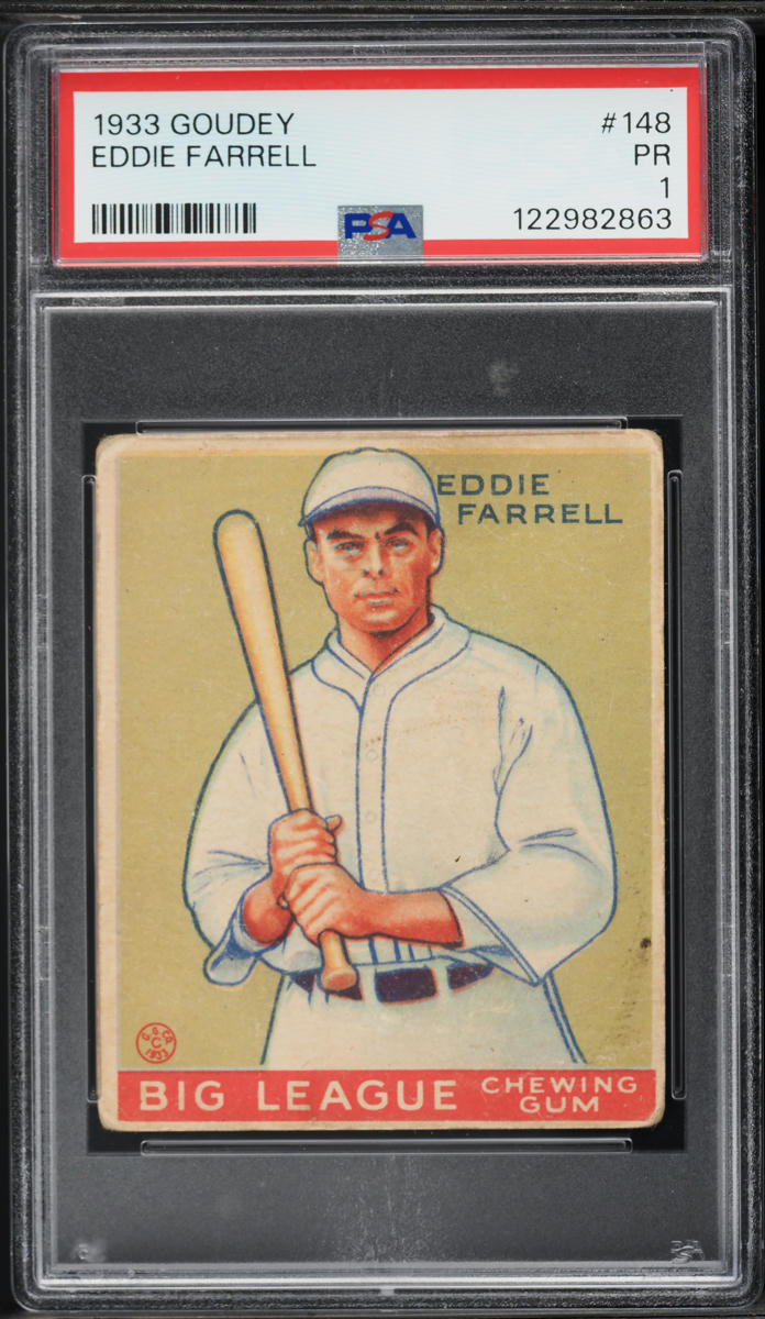 1933 Goudey Eddie Farrell #148 PSA 1 PR on Fanatics Collect