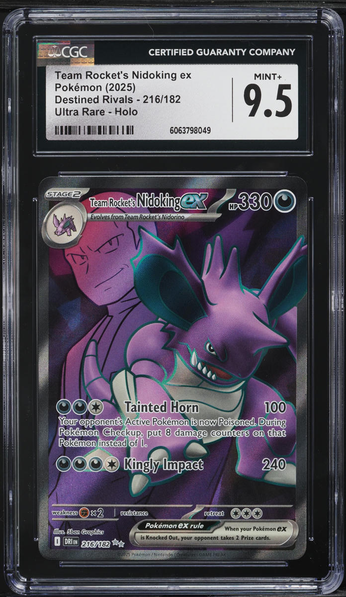 2025 Pokemon SV Destined Rivals Full Art Team Rocket's Nidoking ex #216 CGC 9.5 on Fanatics Collect