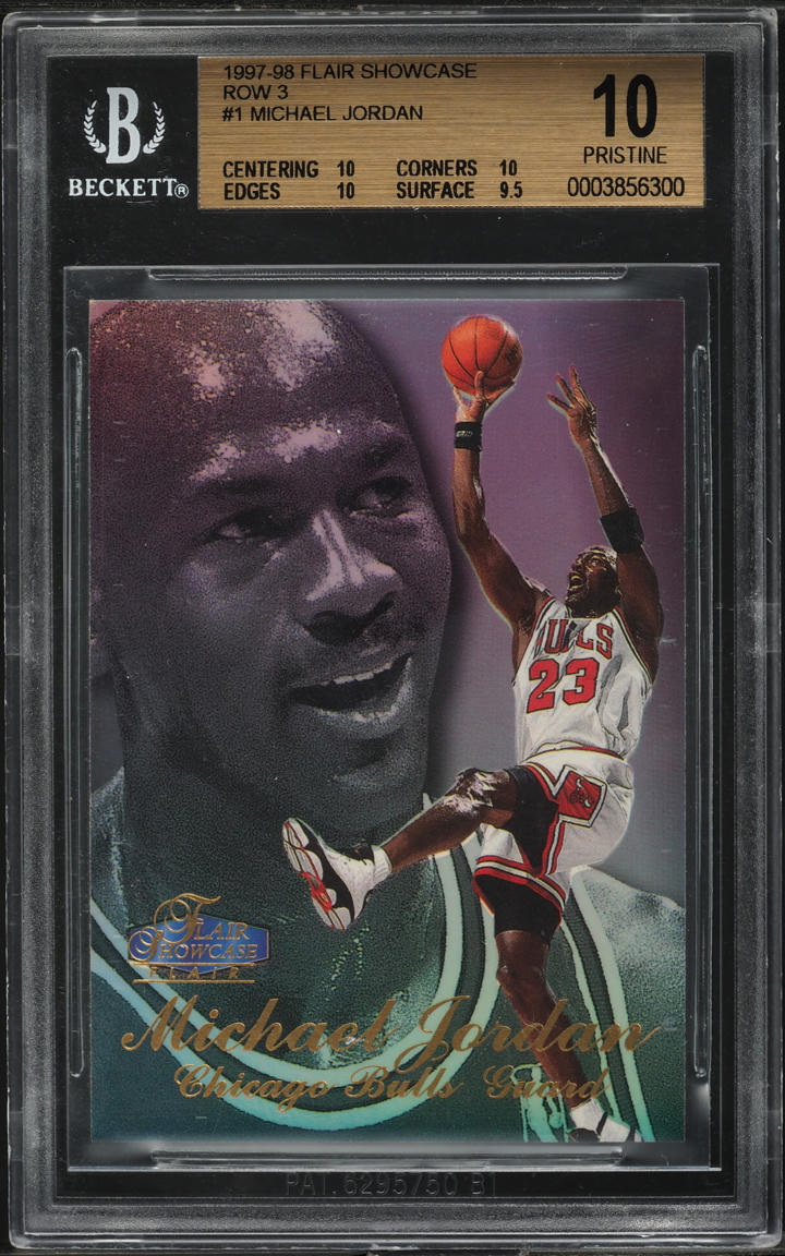 1997 Flair Showcase Row 3 Michael Jordan #1 BGS 10 PRISTINE on Fanatics ...