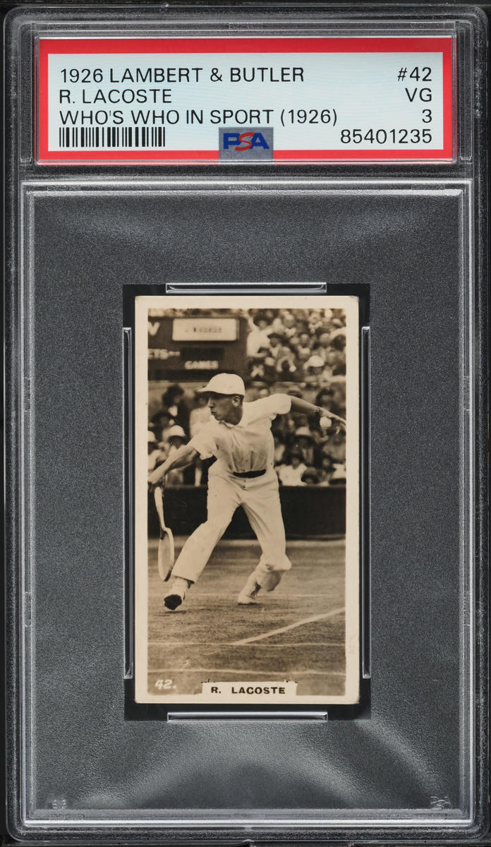 1926 Lambert & Butler Who's Who In Sport Rene Lacoste #42 PSA 3 VG on ...