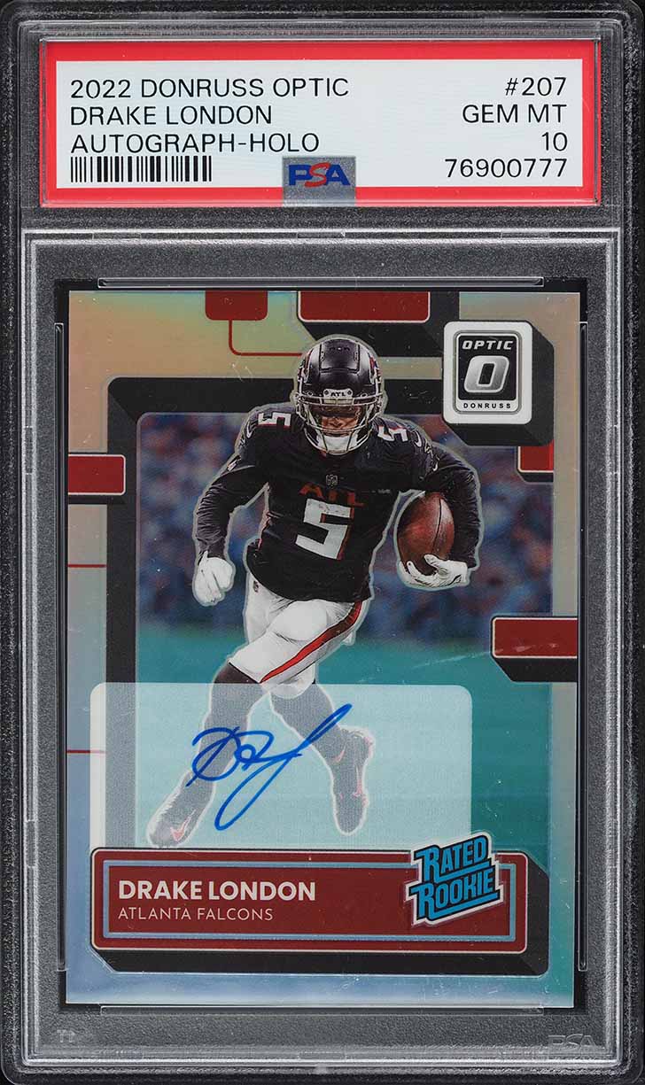 2022 Donruss Optic Holo Drake London ROOKIE AUTO /125 #207 PSA 10 GEM MINT on Fanatics Collect