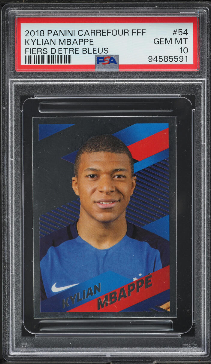 2018 Panini Carrefour FFF Fiers D'etre Bleus Kylian Mbappe ROOKIE #54 ...