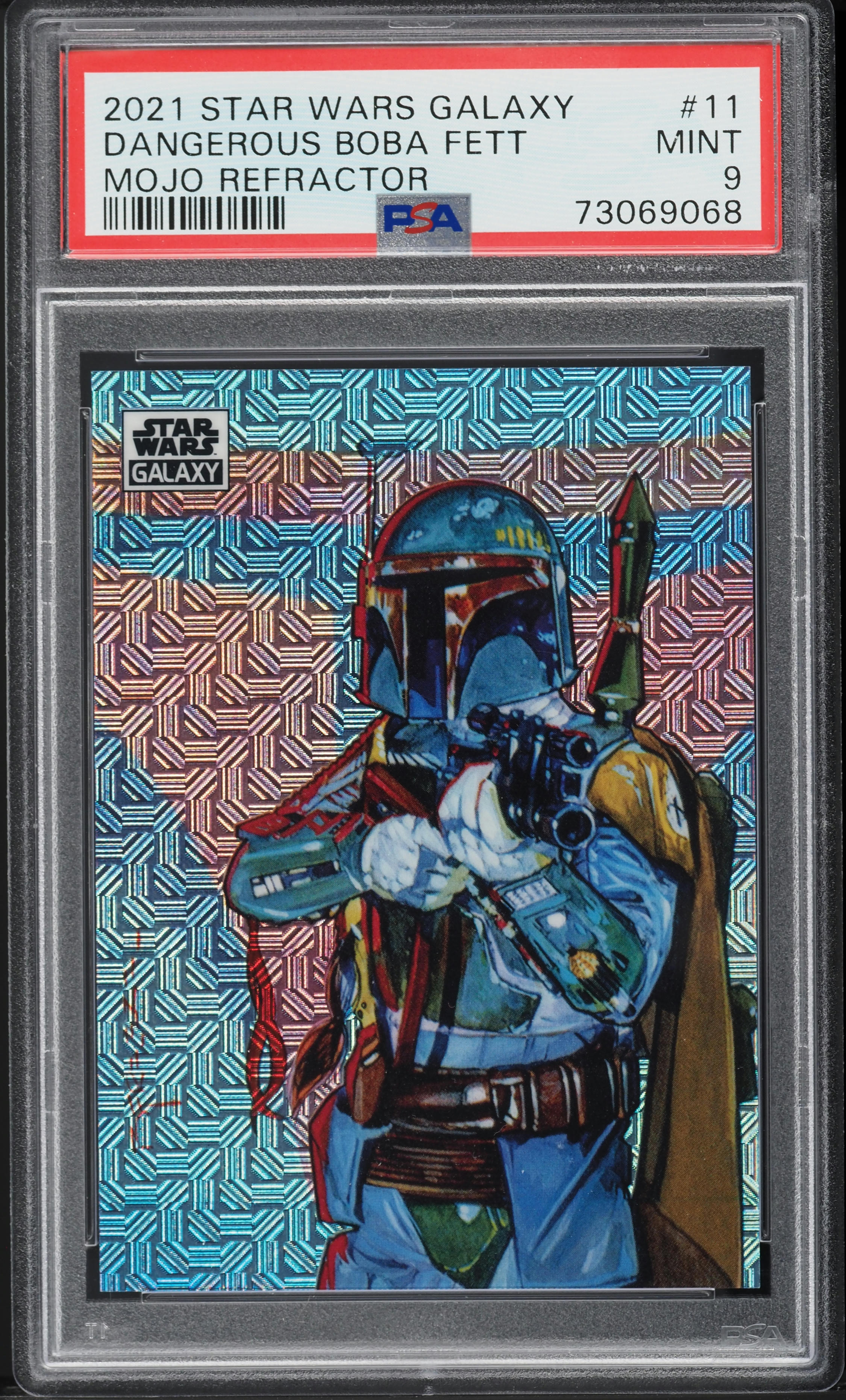 2021 Topps Chrome Star Wars Galaxy Mojo Refractor Dangerous Boba Fett ...