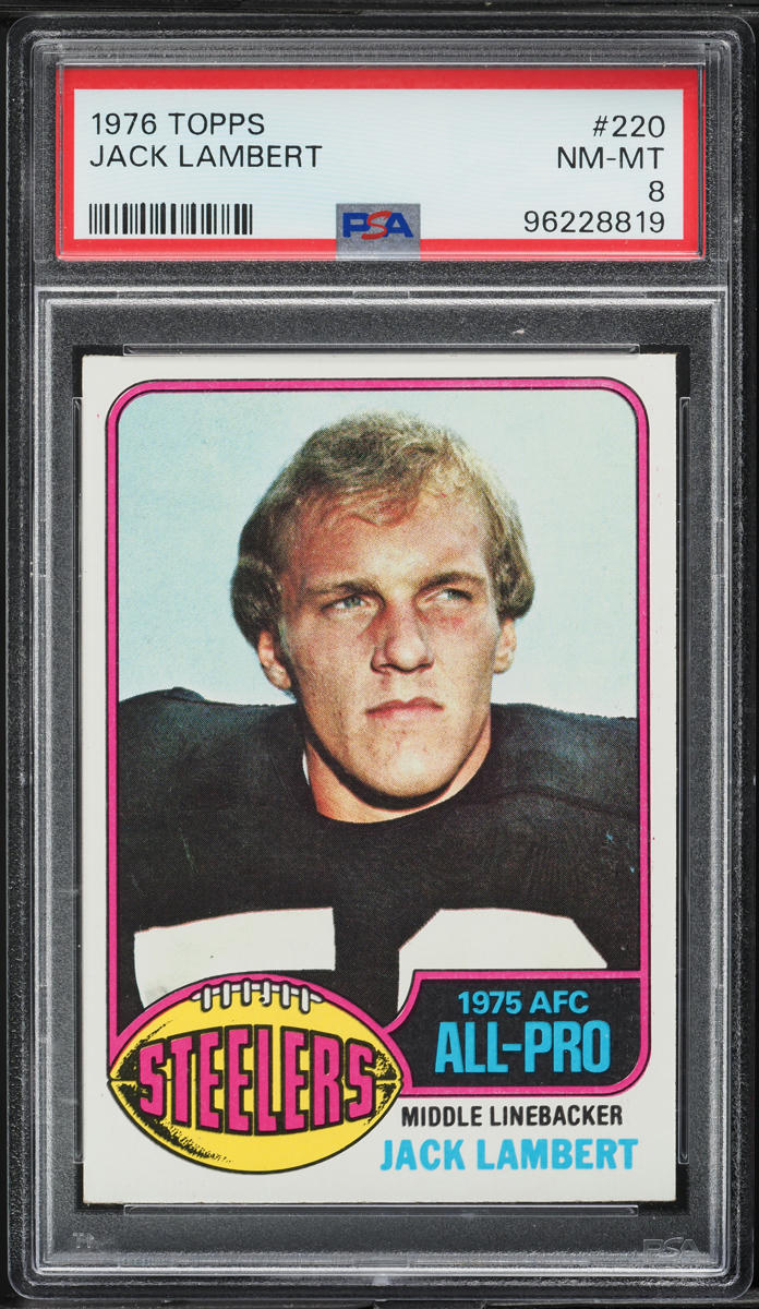 1976 Topps Football Jack Lambert ROOKIE #220 PSA 8 NM-MT on Fanatics ...