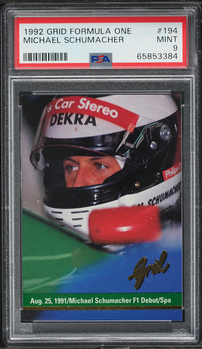 1992 Grid Formula 1 F1 Michael Schumacher ROOKIE #194 PSA 9 MINT on ...