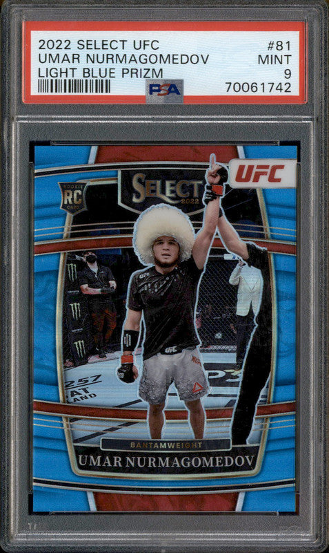 2022 Select UFC Light Blue Prizm #81 Umar Nurmagomedov RC /199 PSA 9 on ...