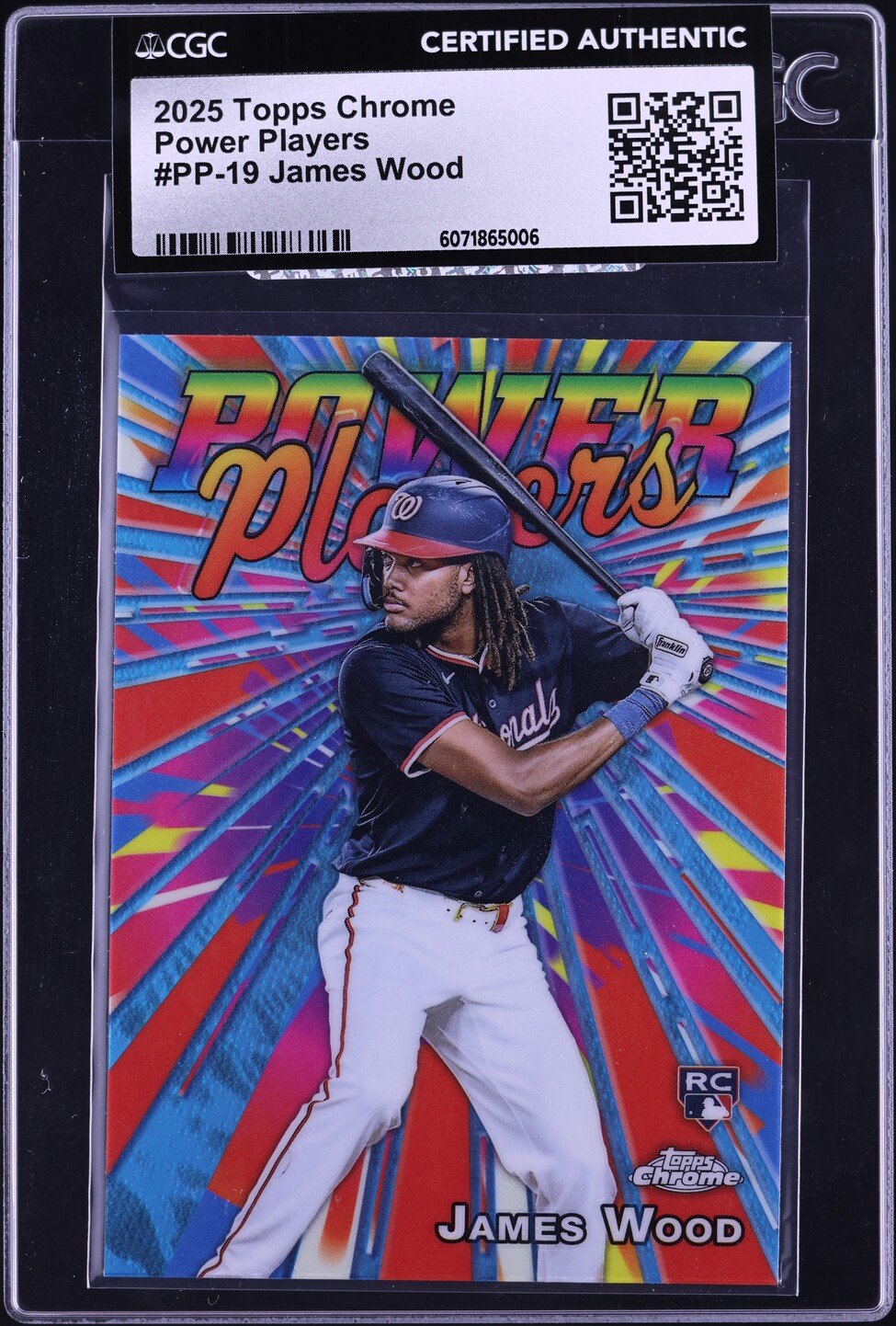 2025 Topps Chrome Power Players James Wood ROOKIE #PP-19 CGC AUTH on ...