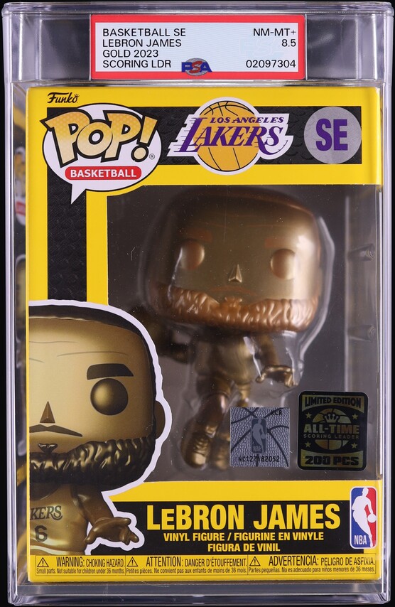 2023 Funko POP! Basketball SE Gold Scoring Leader LeBron James PSA 8.5 ...