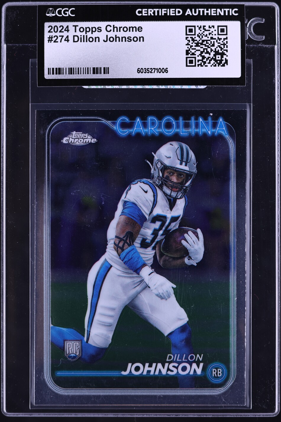 2024 Topps Chrome Football Dillon Johnson ROOKIE #274 CGC AUTH on ...
