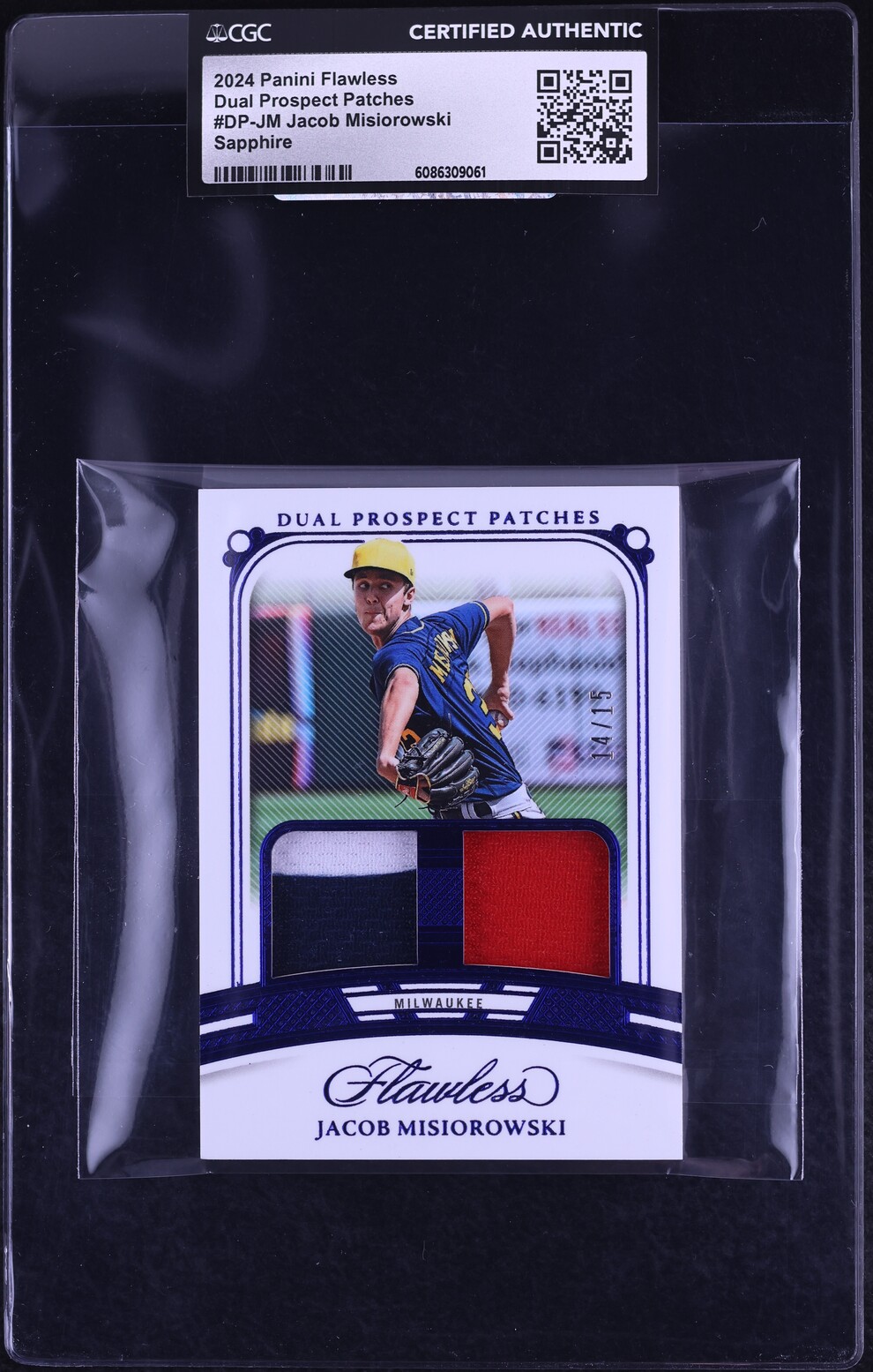 2024 Panini Flawless Sapphire Jacob Misiorowski PROSPECT GAME-USED ...
