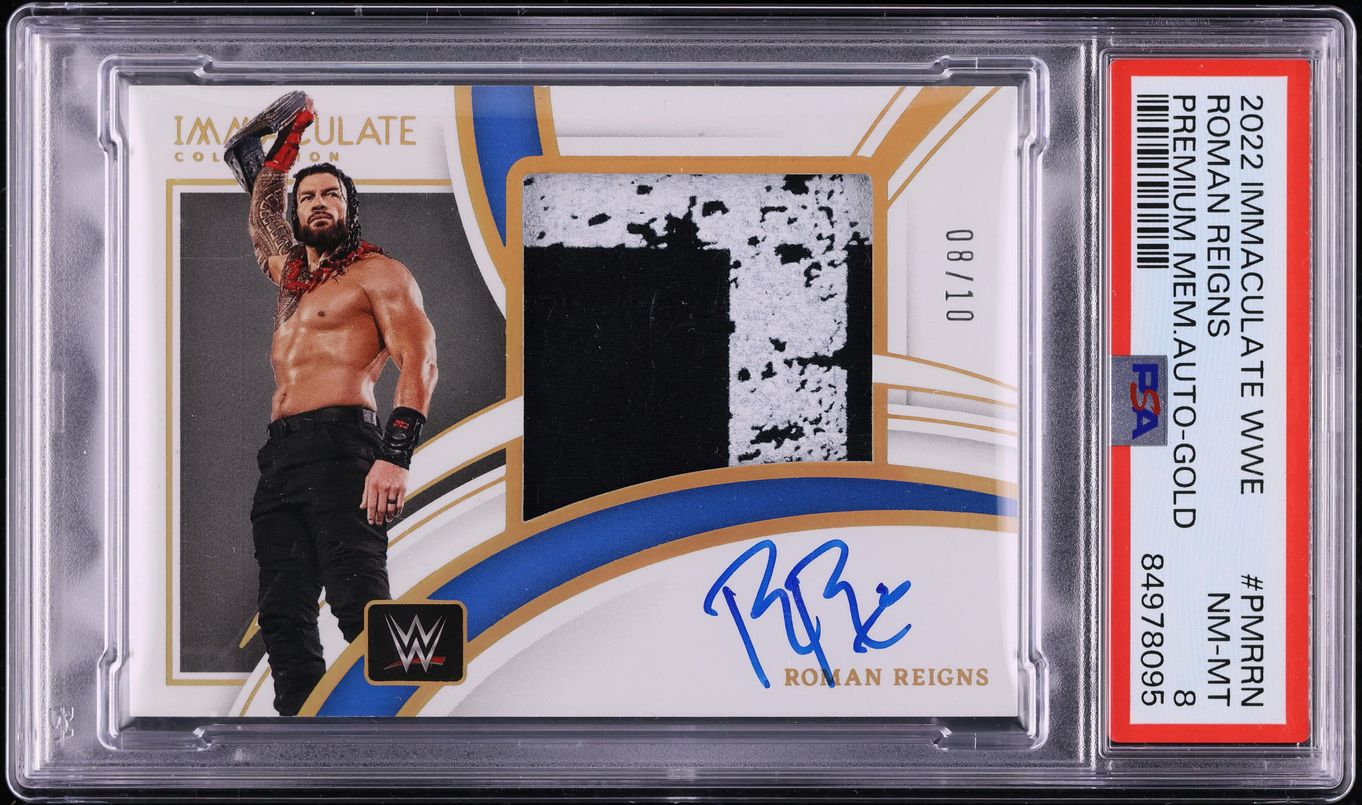 2022 Immaculate Collection WWE Premium Gold Roman Reigns PATCH AUTO /10 ...
