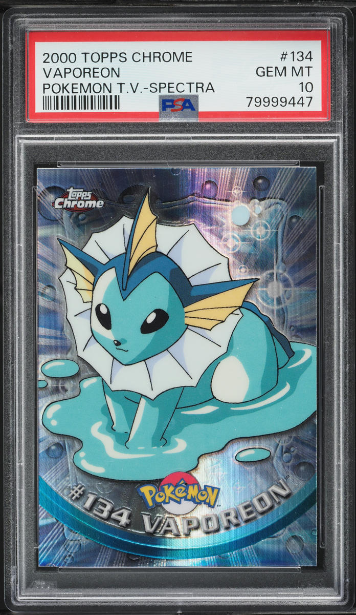 2000 Topps Chrome Pokemon Series 2 Spectra Vaporeon #134 PSA 10 GEM ...