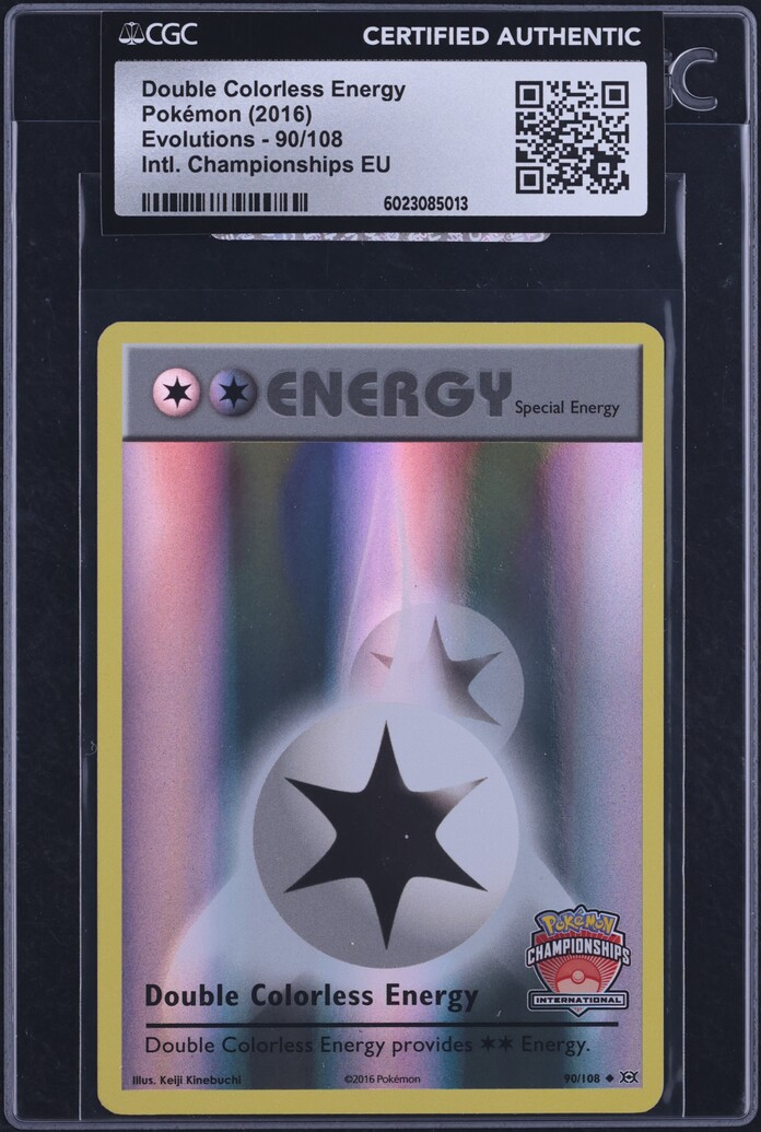 2016 Pokemon XY Evolutions Championship EU Double Colorless Energy CGC ...