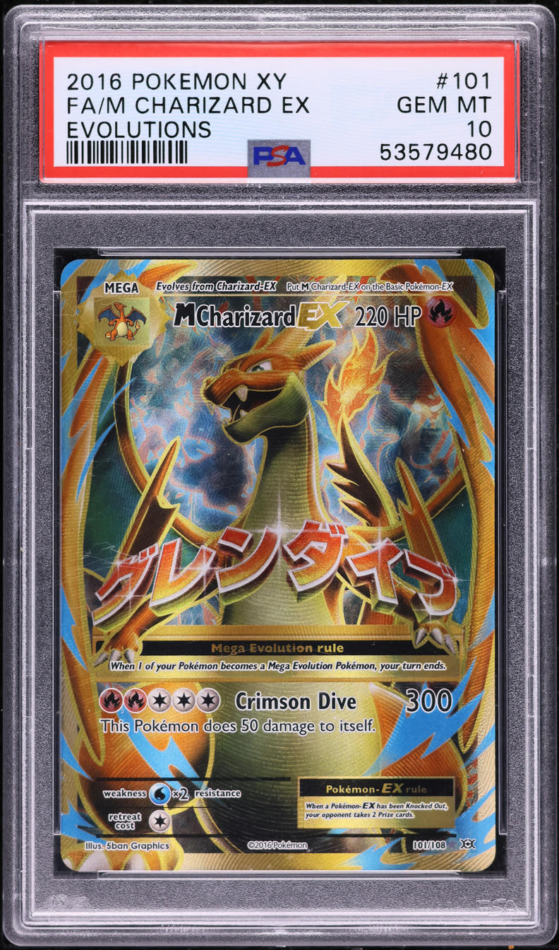 2016 Pokemon XY Evolutions Full Art M Charizard EX #101 PSA 10 GEM MINT on Fanatics Collect