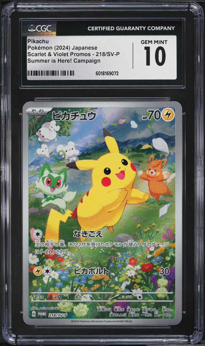 2024 Pokemon Japanese SV Promos Summer is Here! Campaign Pikachu #218 CGC 10 GEM on Fanatics Collect