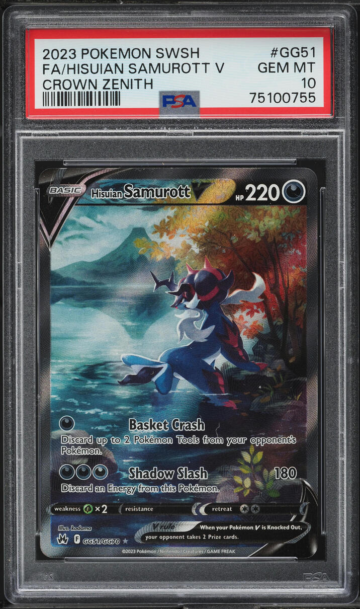 2023 Pokemon Sword & Shield Crown Zenith Full Art Hisuian Samurott V ...