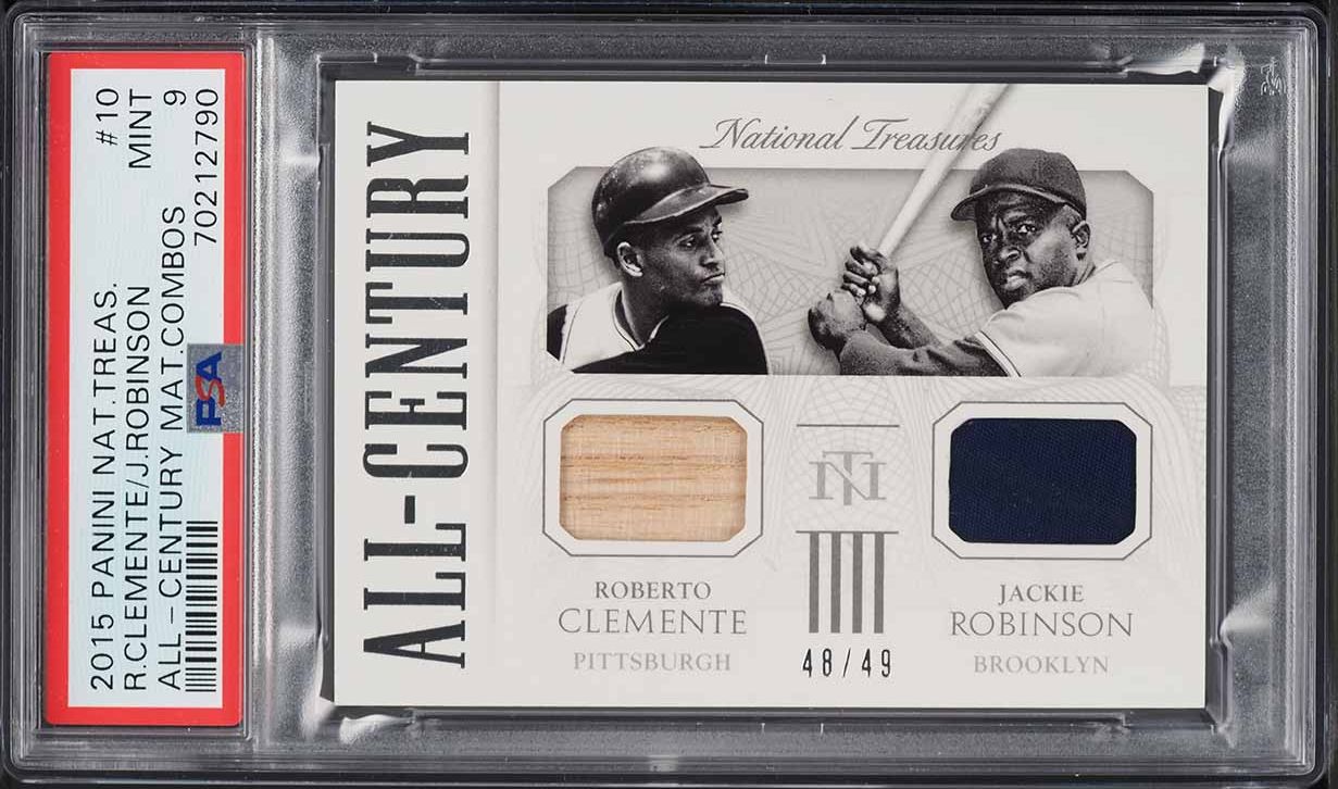 2015 National Treasures All-Century Combos Clemente & Robinson PATCH ...