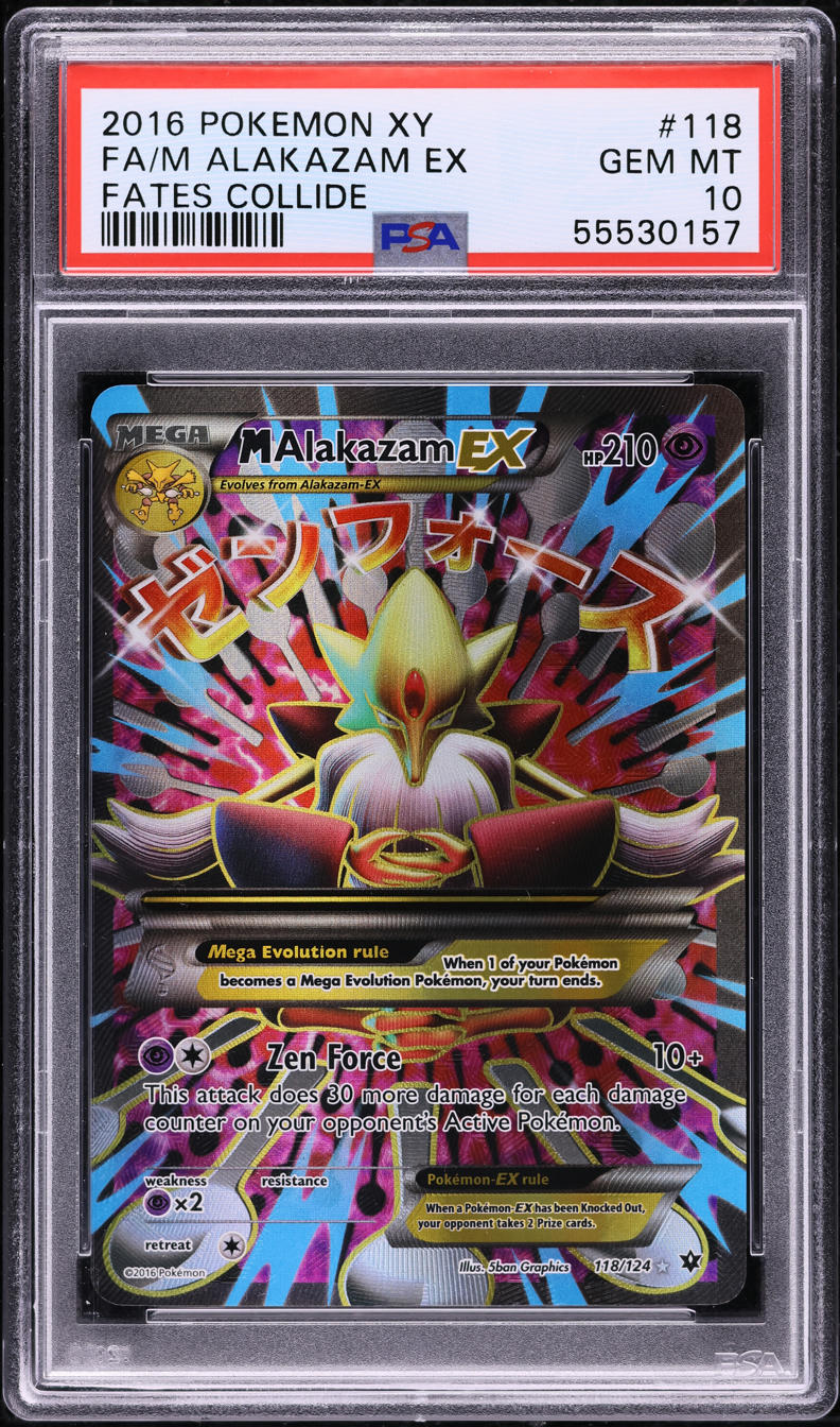 2016 Pokemon XY Fates Collide Full Art M Alakazam EX #118 PSA 10 GEM ...