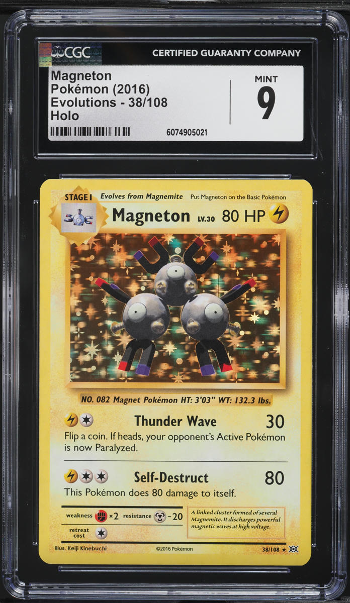 2016 Pokemon XY Evolutions Holo Magneton #38 CGC 9 MINT on Fanatics Collect