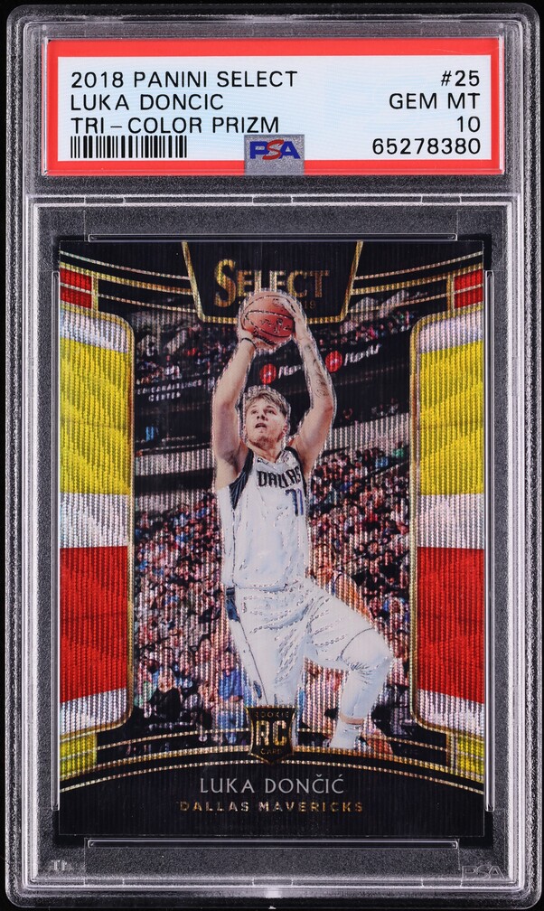 2018 Select Concourse Tri-Color Prizm Luka Doncic ROOKIE #25 PSA 10 GEM ...