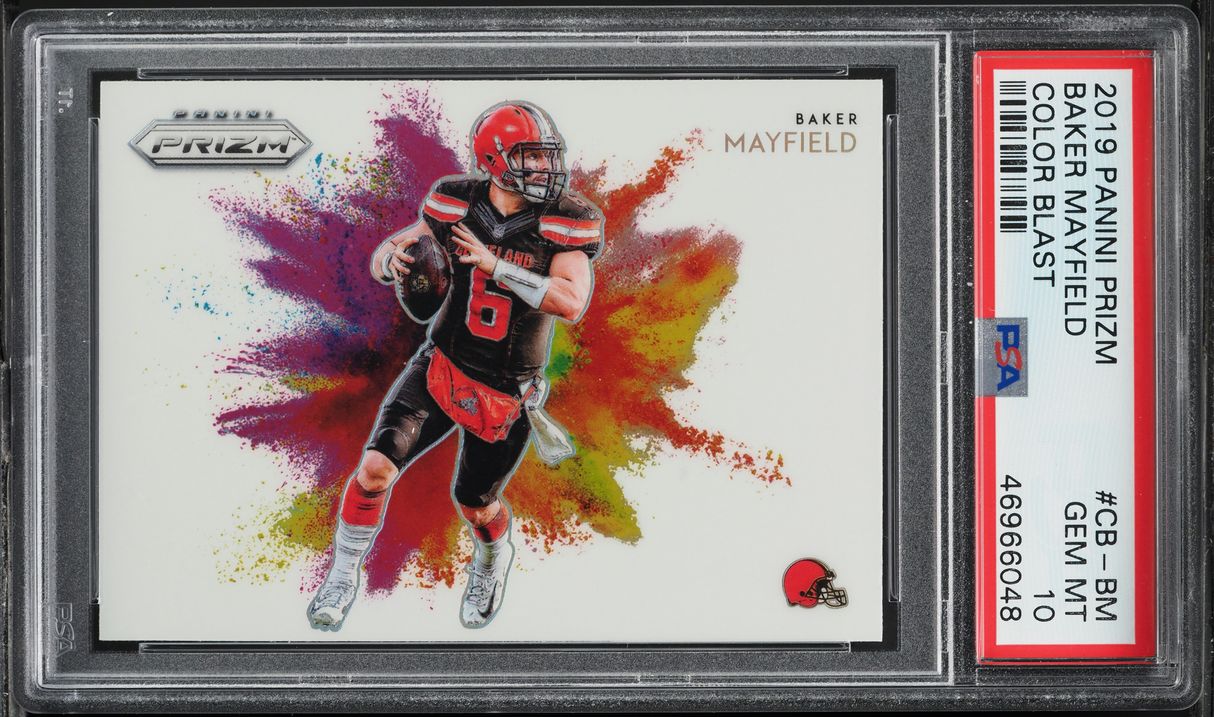 2019 Panini Prizm Color Blast Baker Mayfield #CB-BM PSA 10 GEM MINT on ...