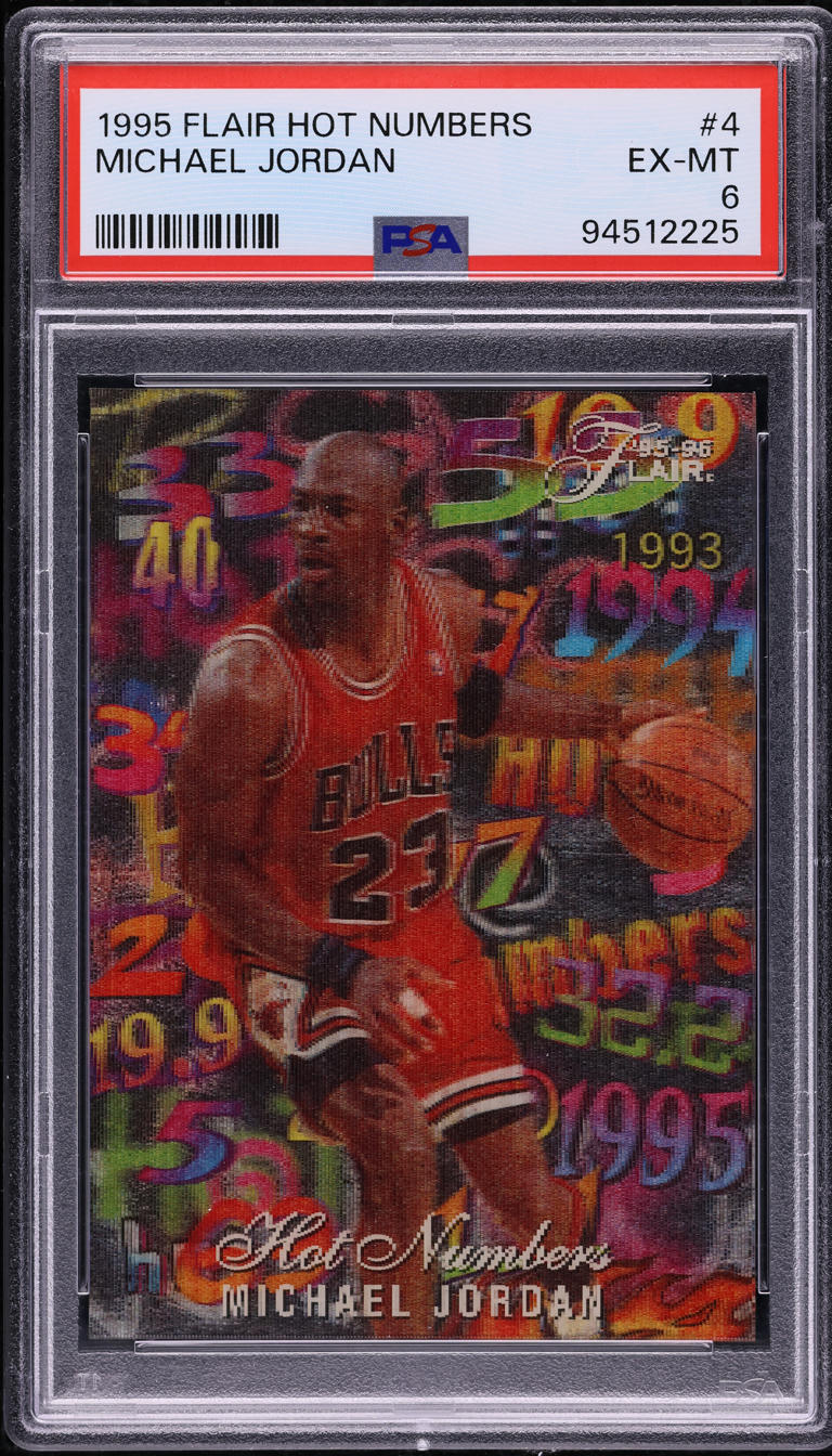 1995 Flair Hot Numbers Michael Jordan #4 PSA 6 EXMT on Fanatics Collect