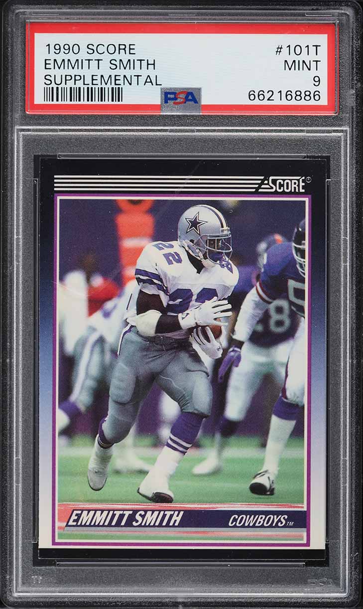 1990 Score Supplemental Emmitt Smith ROOKIE #101T PSA 9 MINT on ...