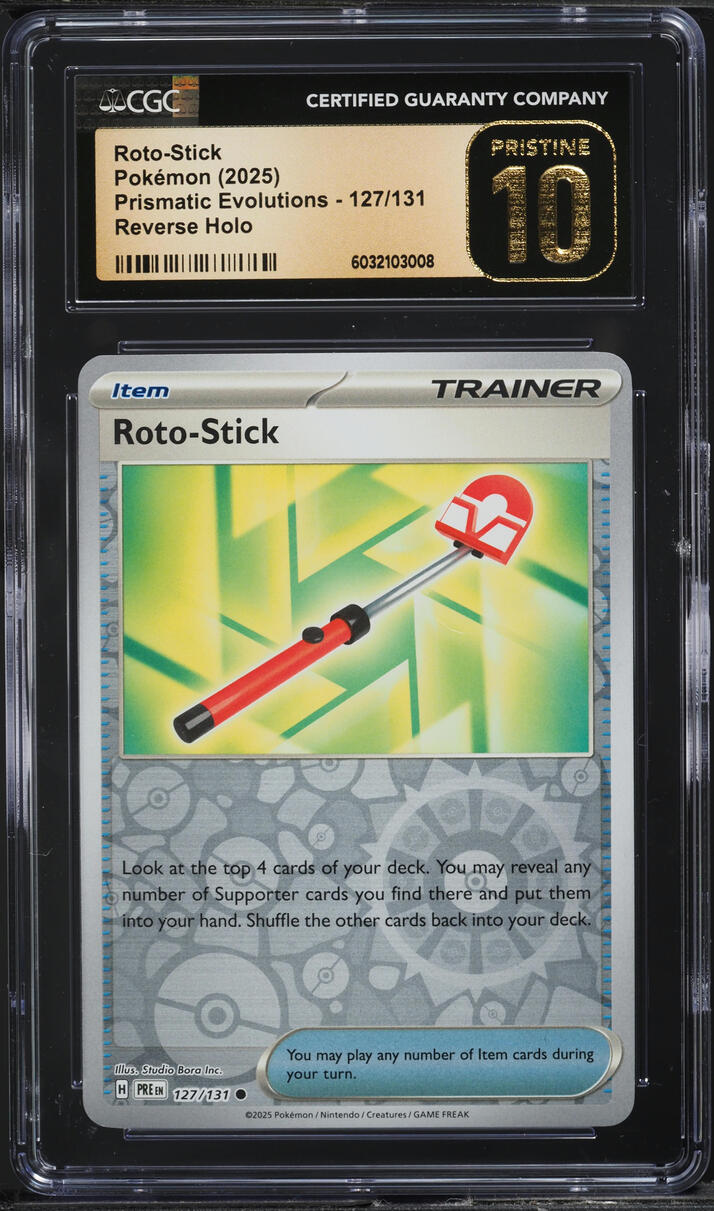 2025 Pokemon SV Prismatic Evolutions Reverse Holo Roto-Stick CGC 10 ...
