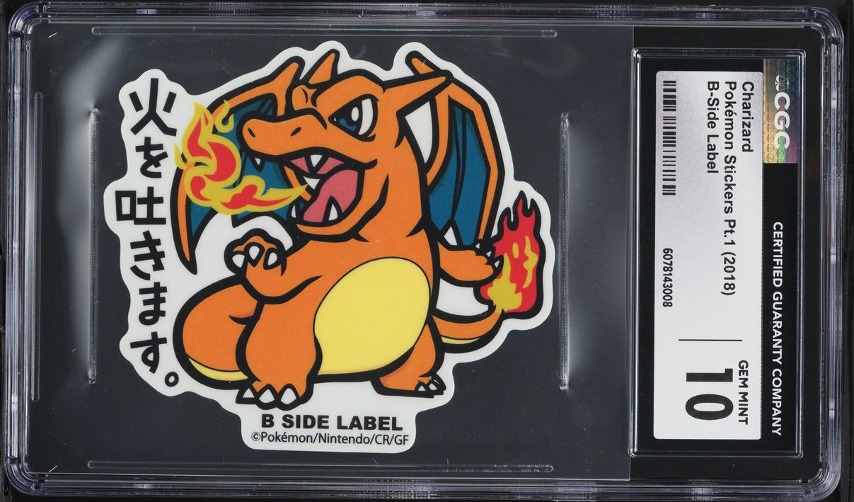 2018 Pokemon Japanese Stickers Part 1 B-Side Label Charizard CGC 10 GEM ...