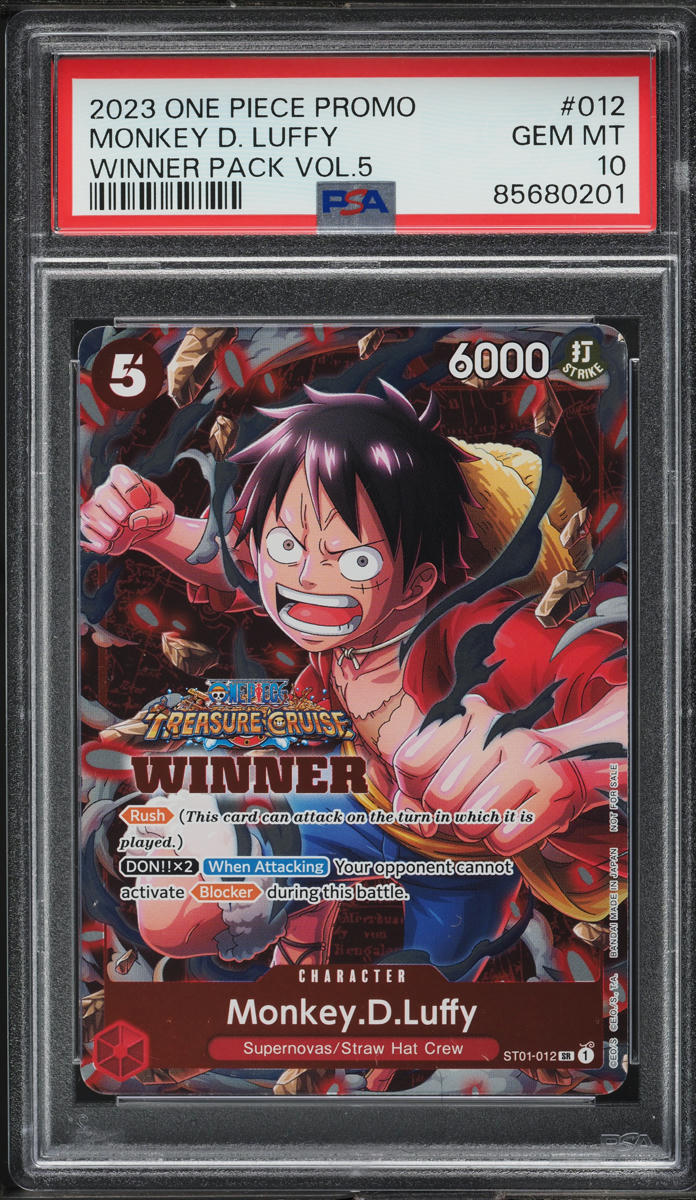 2023 One Piece Promo Winner Pack Vol. 5 Monkey D. Luffy #ST01-012 PSA 10 GEM on Fanatics Collect