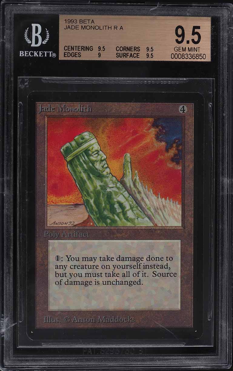 1993 Magic The Gathering MTG Beta Rare Jade Monolith BGS 9.5 GEM MINT ...
