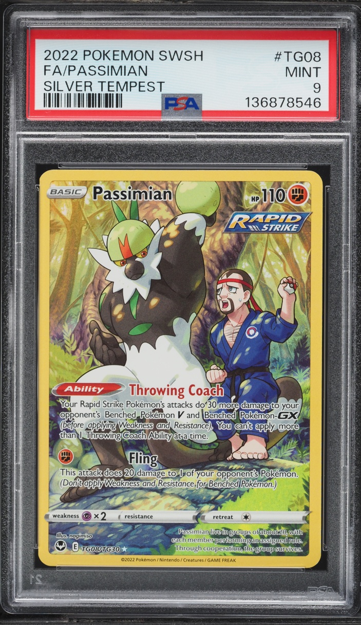 2022 Pokemon Sword & Shield Silver Tempest Full Art Passimian #TG08 PSA ...