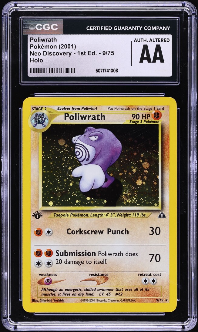 2001 Pokemon Neo Discovery 1st Edition Holo Poliwrath #9 CGC ALTERED ...