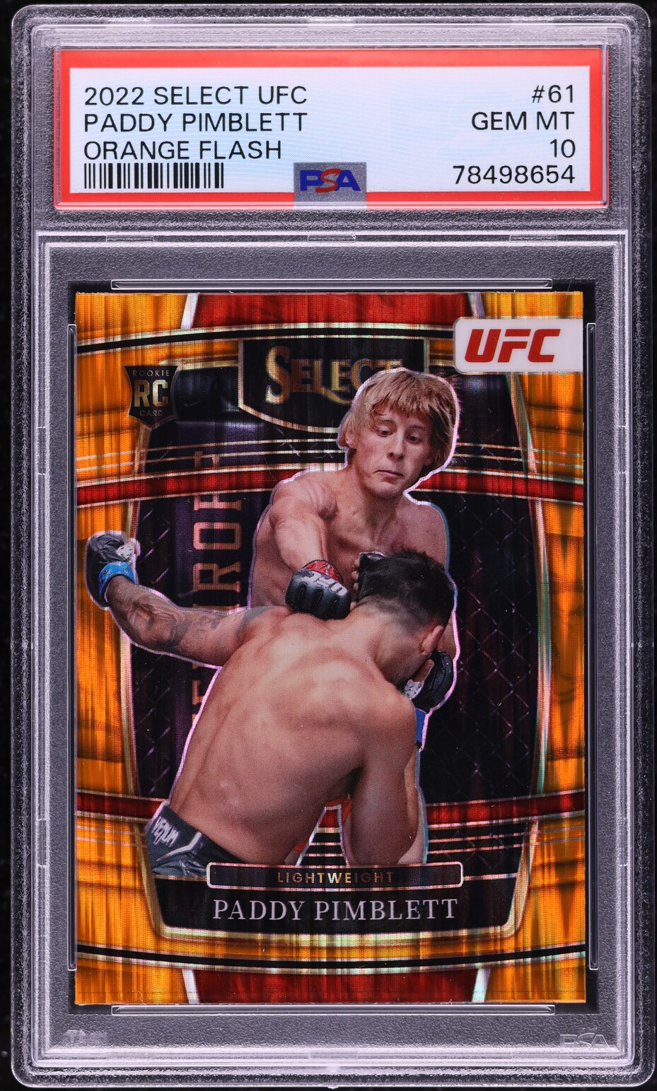 2022 Select UFC Orange Flash Paddy Pimblett ROOKIE #61 PSA 10 GEM MINT ...