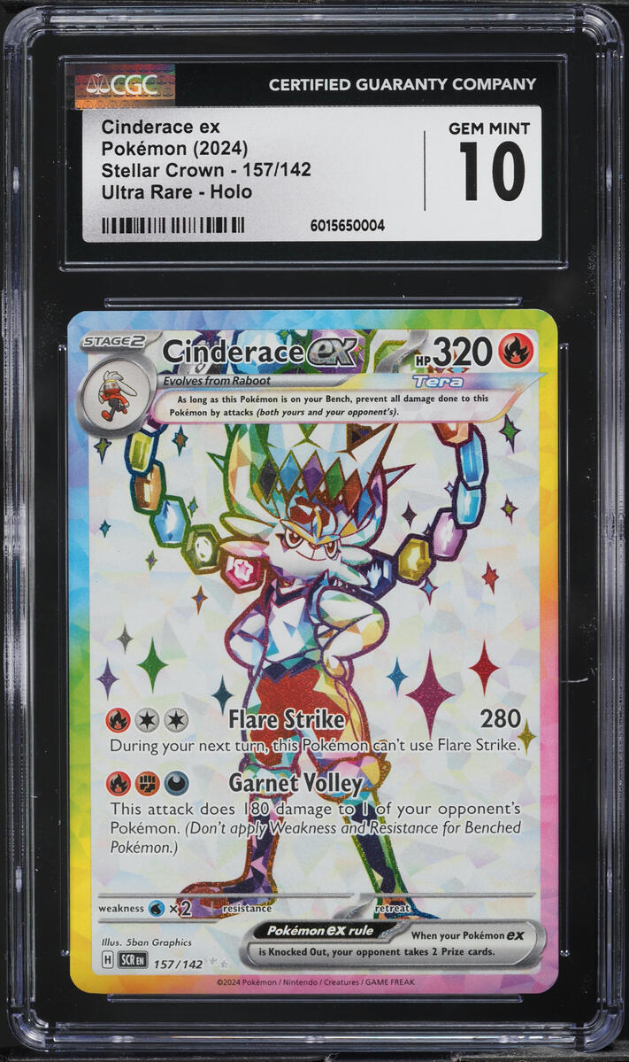 2024 Pokemon SV Stellar Crown Ultra Rare Holo Cinderace ex #157 CGC 10 ...