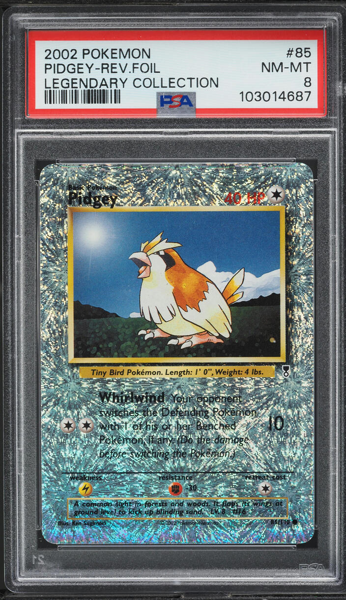 2002 Pokemon Legendary Collection Reverse Holo Pidgey #85 PSA 8 NM-MT ...