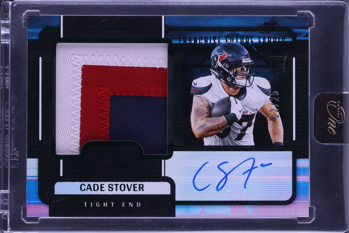 2024 Panini One Franchise Future Fabric Green Cade Stover ROOKIE PATCH ...