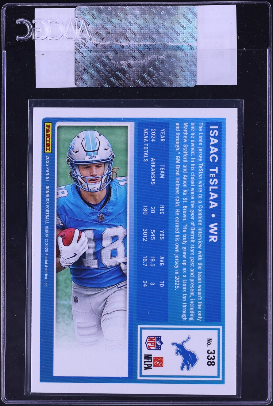 2025 Donruss Press Proof Purple Isaac TeSlaa ROOKIE #338 CGC AUTH on ...