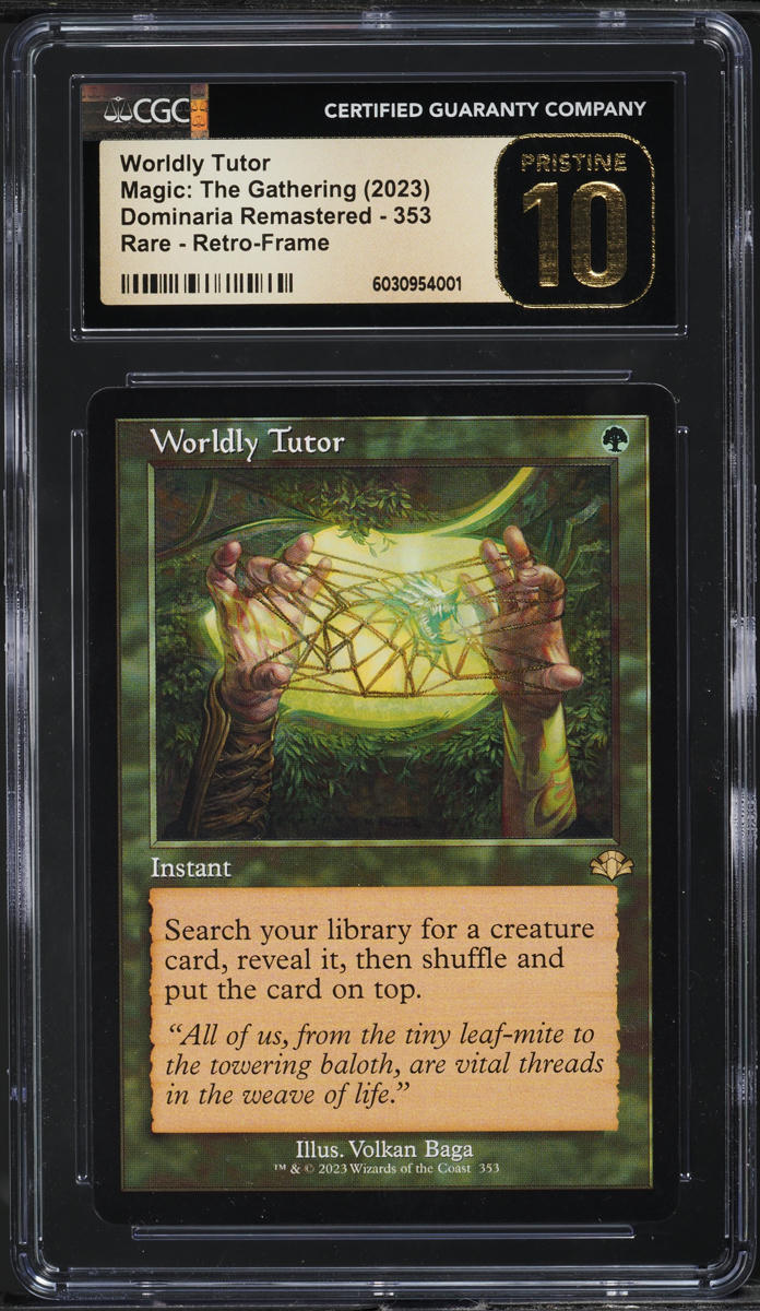 2023 Magic The Gathering Dominaria Remastered Retro-Frame Worldly Tutor CGC 10 on Fanatics Collect