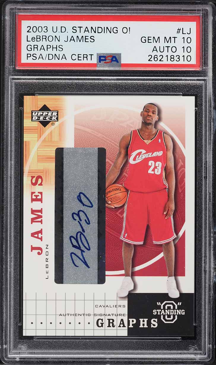 2003 Upper Deck Standing O Graphs LeBron James ROOKIE AUTO DNA 10 #LJ ...