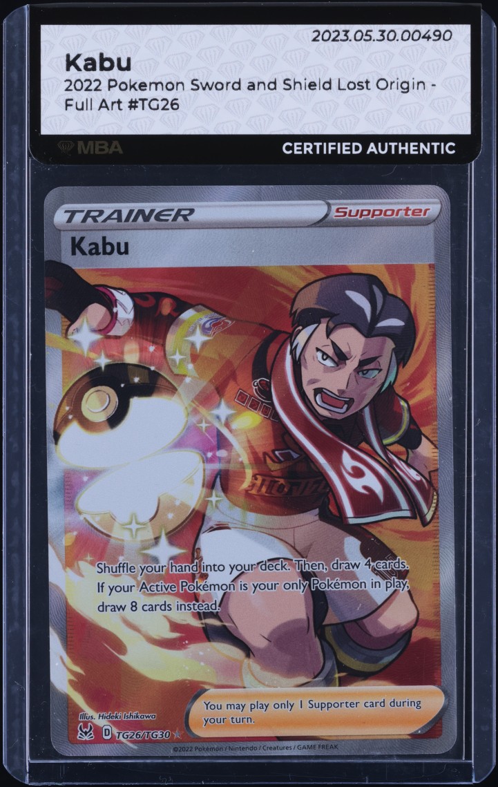 2022 Pokemon Sword & Shield Lost Origin Full Art Kabu #TG26 MBA AUTH on Fanatics Collect