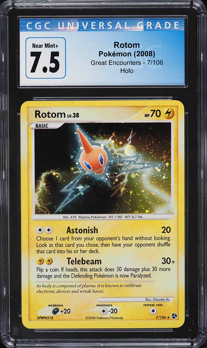 2008 Pokemon Diamond & Pearl Great Encounters Holo Rotom #7 CGC 7.5 NRMT+ on Fanatics Collect