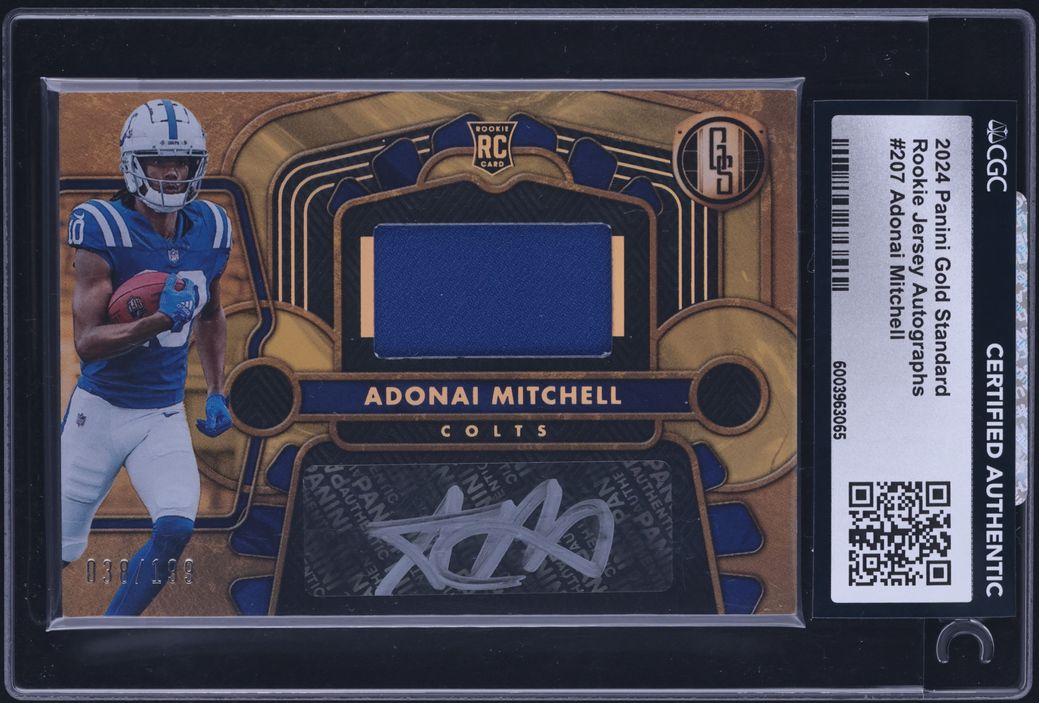 2024 Panini Gold Standard Adonai Mitchell ROOKIE PATCH AUTO /199 #207 ...