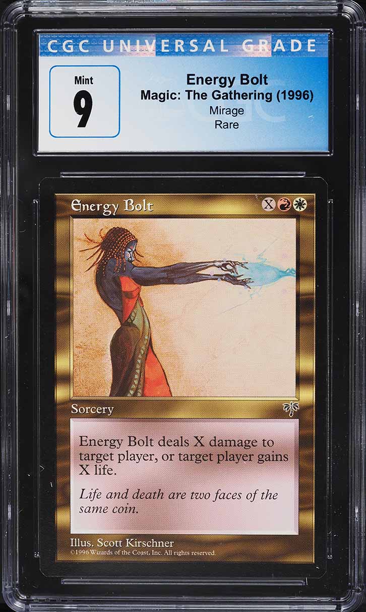 1996 Magic The Gathering MTG Mirage Energy Bolt CGC 9 MINT on Fanatics ...